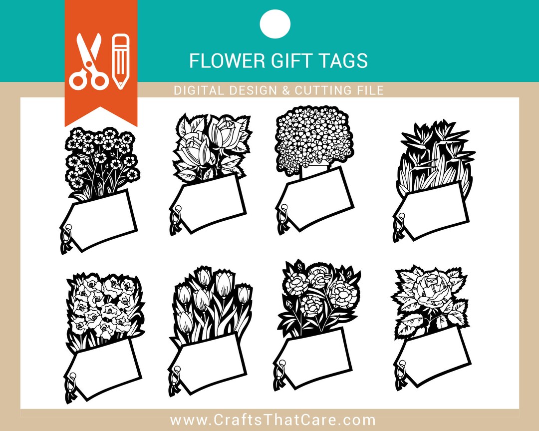 FLOWERS | Summer, Gift Tags Printable, Gift Tags Svg, Gift Tags ...