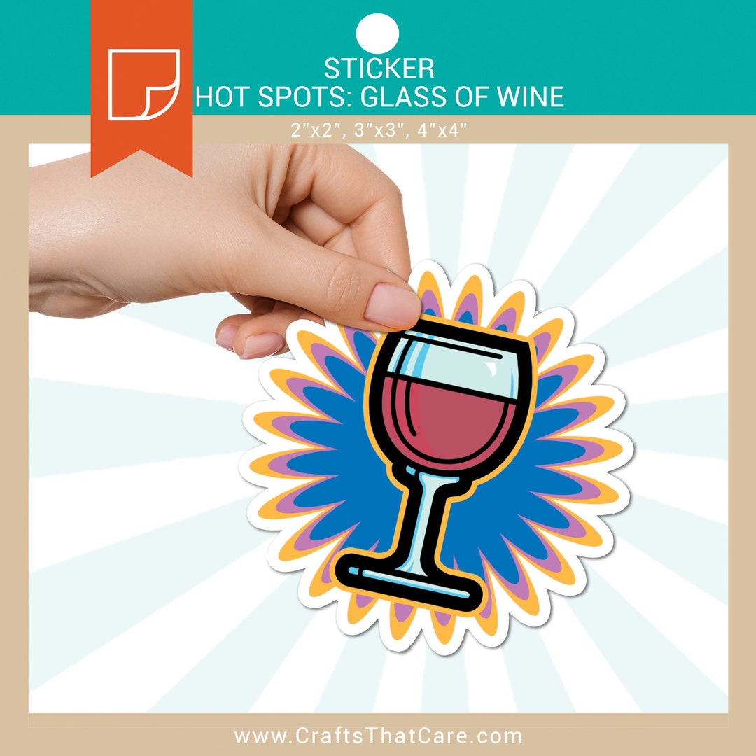 HOT SPOTS Wine Glass, Graduation Gifts, Cheers Sticker, Rose Wine ...