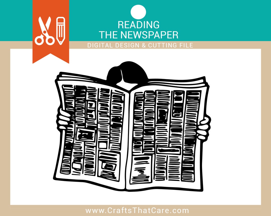 Reading the Newspaper | SVG | PNG | Instant Download - Etsy
