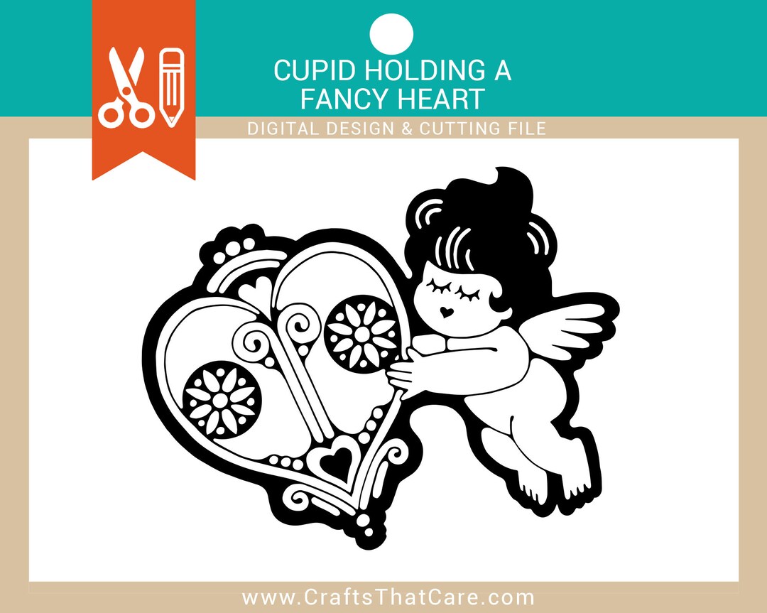 Valentine's Day | Cupid | Fancy Heart | SVG Cutting Files | Digital ...