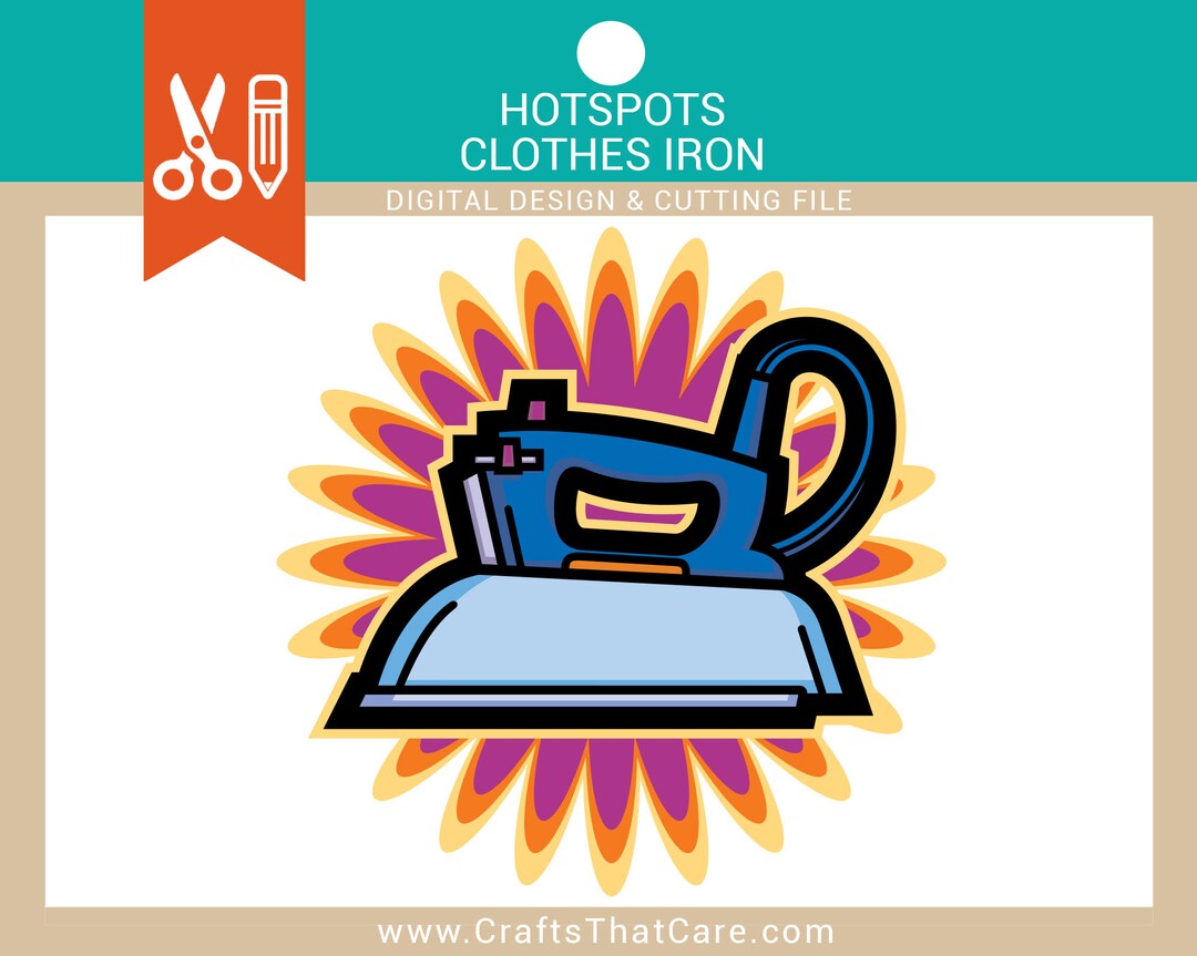 HOT SPOTS Clothes Iron Svg, Iron, Iron on Patch, Embroidery, Stained ...