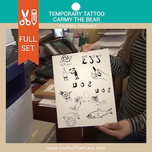 HALLOWEEN | Digital Download, Carmy the Bear Temporary Tattoos for Halloween, Carmen Berzatto ...