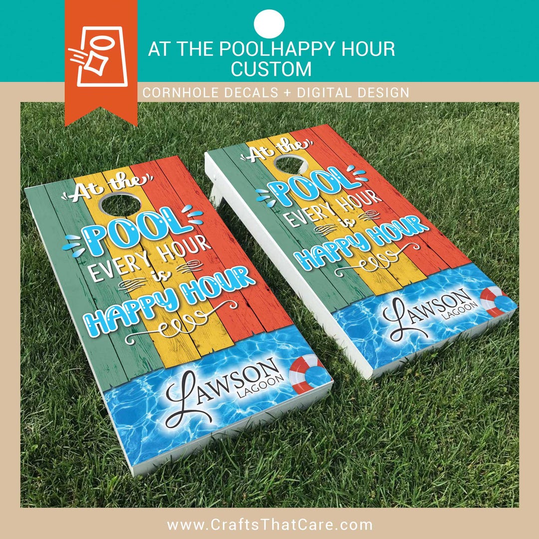 POOL LIFE | CUSTOM Gift, at the Pool Every Hour is Happy Hour, Pool ...