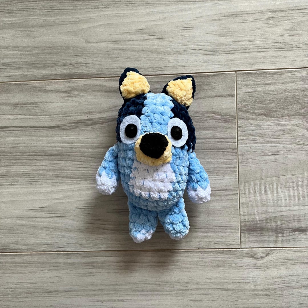 Crocheted Blue Heeler Dog, Crochet Blue Dog, Crochet Plushie Dog ...