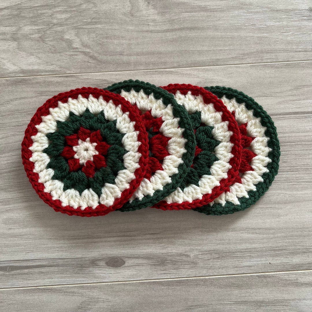 Holiday Coasters, Christmas Coasters, Crochet Christmas Coasters ...