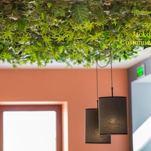 Coffee Shop Interior Decoration Ceiling Plant Wall Restaurant Garden ...