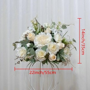 Artificial Beige Roses Table Flower Centerpiece Wedding Backdrop Flower ...