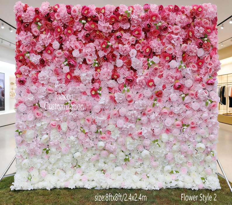 White Flower Wall | Gold Foliage Floral Backdrop | Elegant Wedding ...