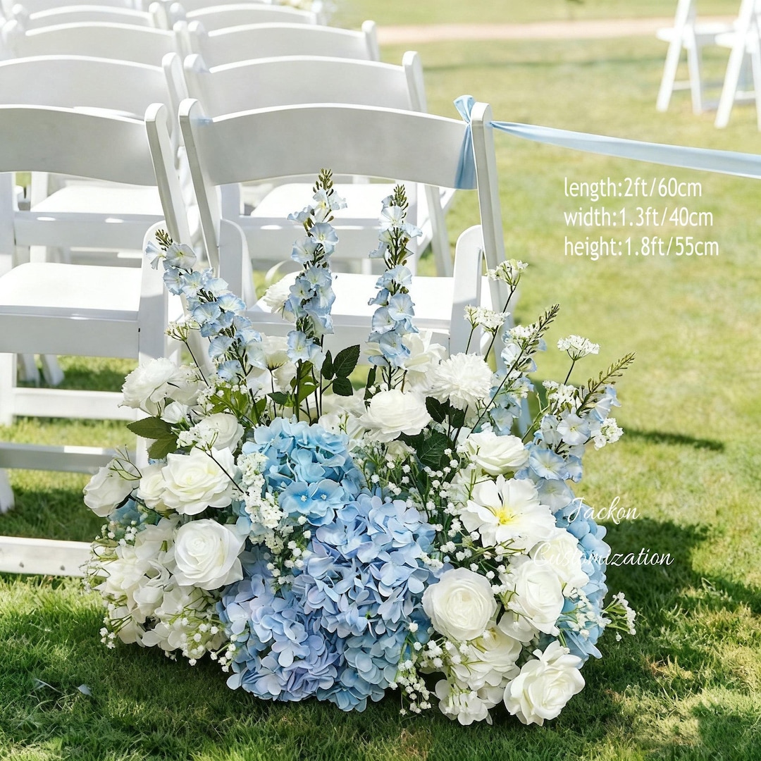 Blue White Wedding Aisle Flowers, Bridal Shower Decor - Etsy
