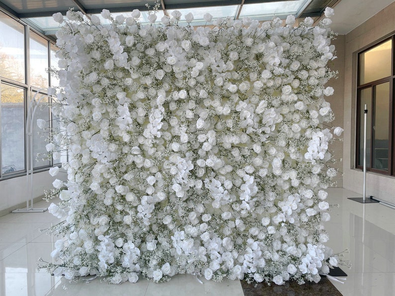 Floral Wedding Backdrop, Gradient Rainbow Silk Flower Wall Decor - Etsy