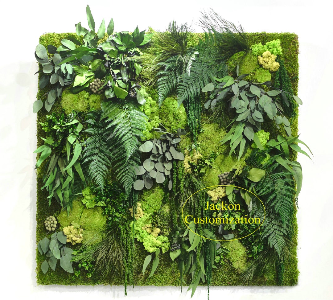 Artificial Faux Flower Wall Plants Wall Grass Moss Fern and Green ...