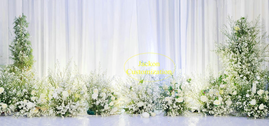 White Floor Flower Arrangement Wedding Aisle Flower Spring Table Flower ...
