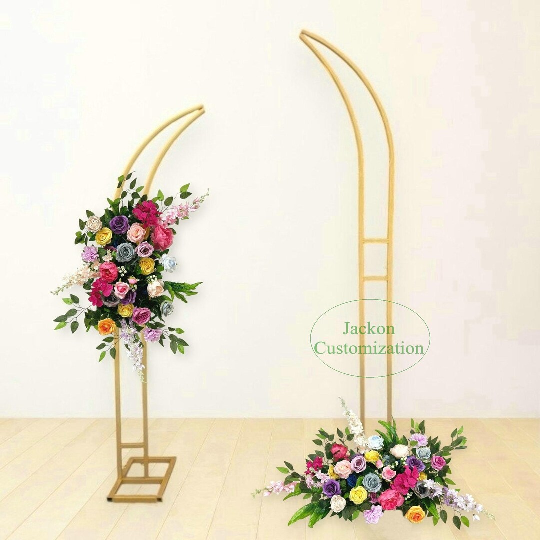 Custom Arc Arch Background Stand Handmade Iron Double Pole Horn Arch T ...