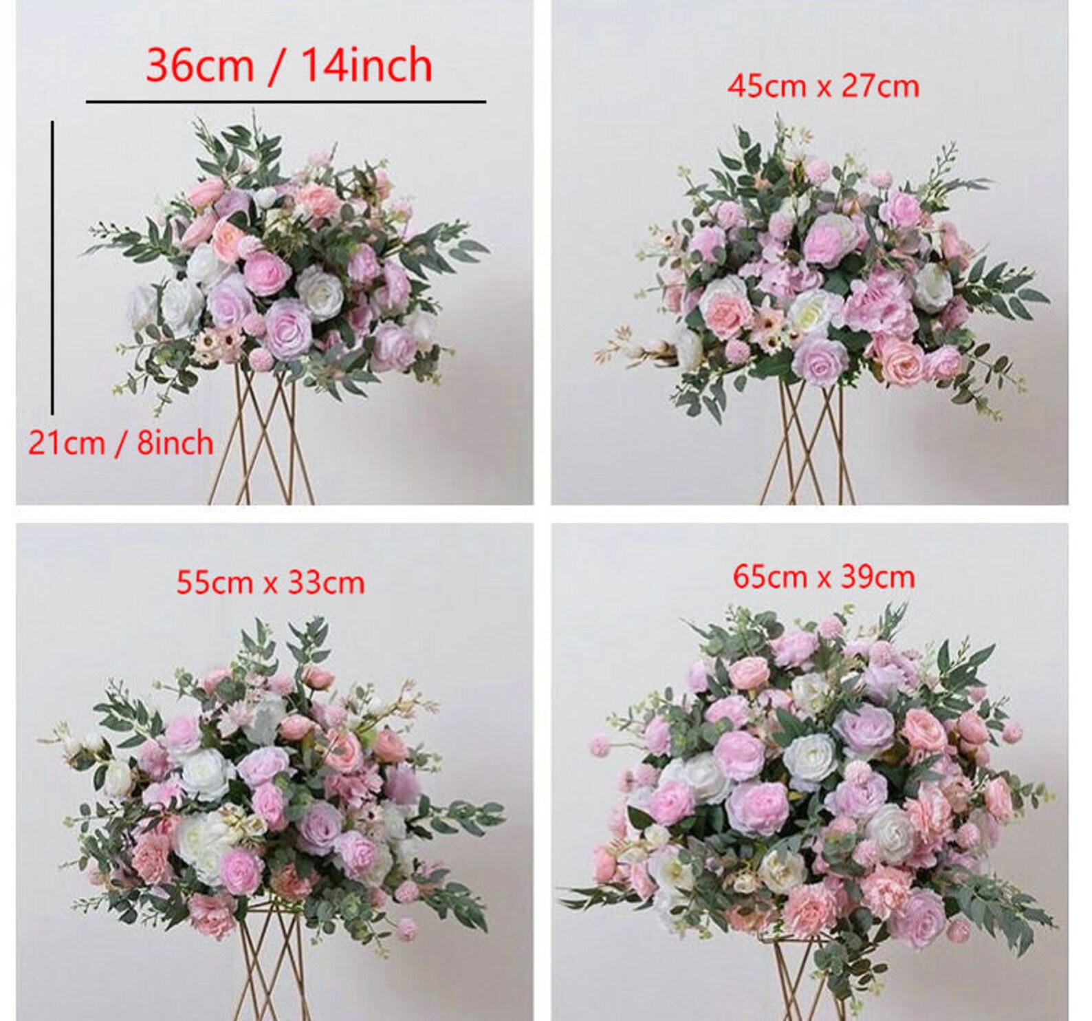 Artificial Dusty Pink Road Lead Flower Ball Table Centerpiece Hand Tied ...