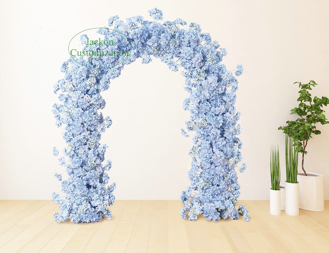 5D Artificial Light Blue Hydrangea Arch Flower Garland Wedding Party ...