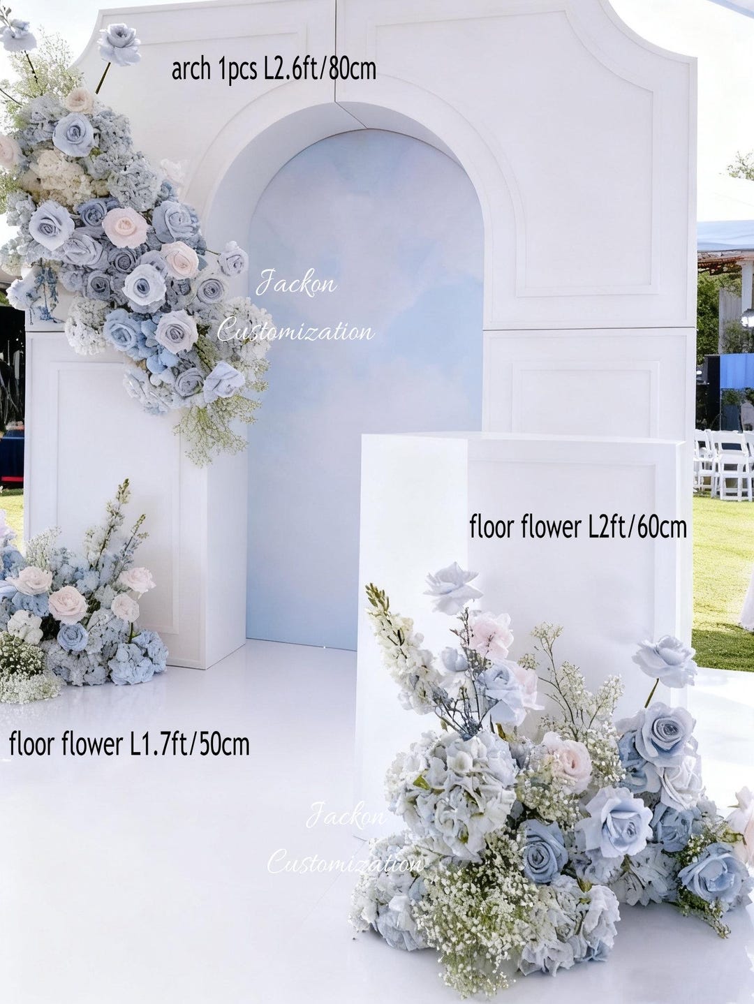 Baby Blue Hydrangea Rose Wedding Arch Flower Set - Etsy