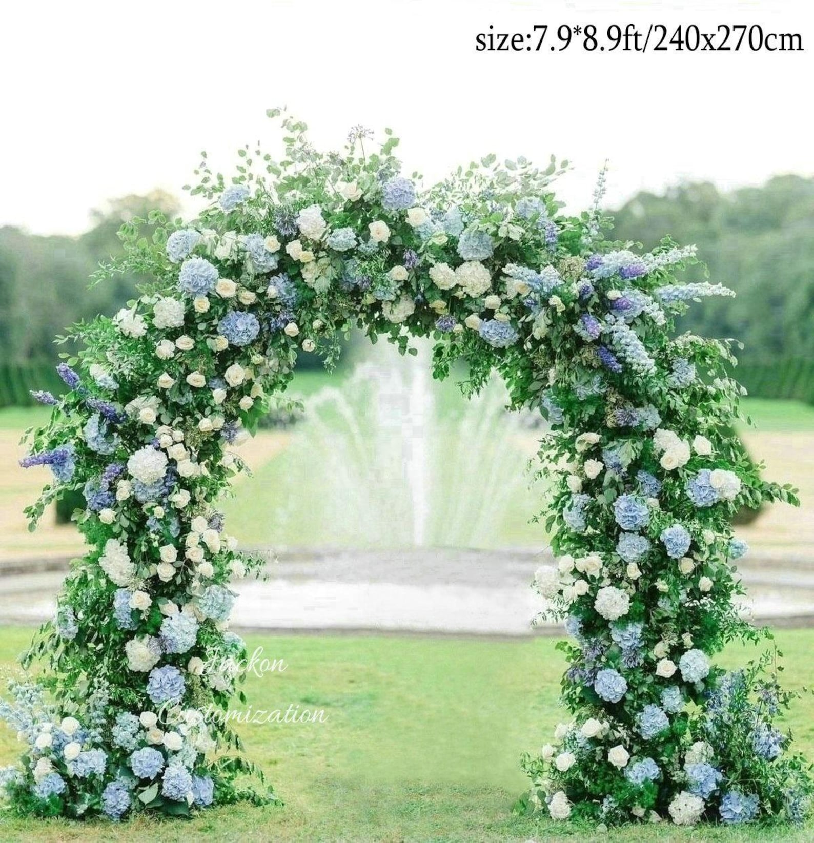 Blue & White Floral Wedding Arch, Faux Flower Arrangement Decor - Etsy