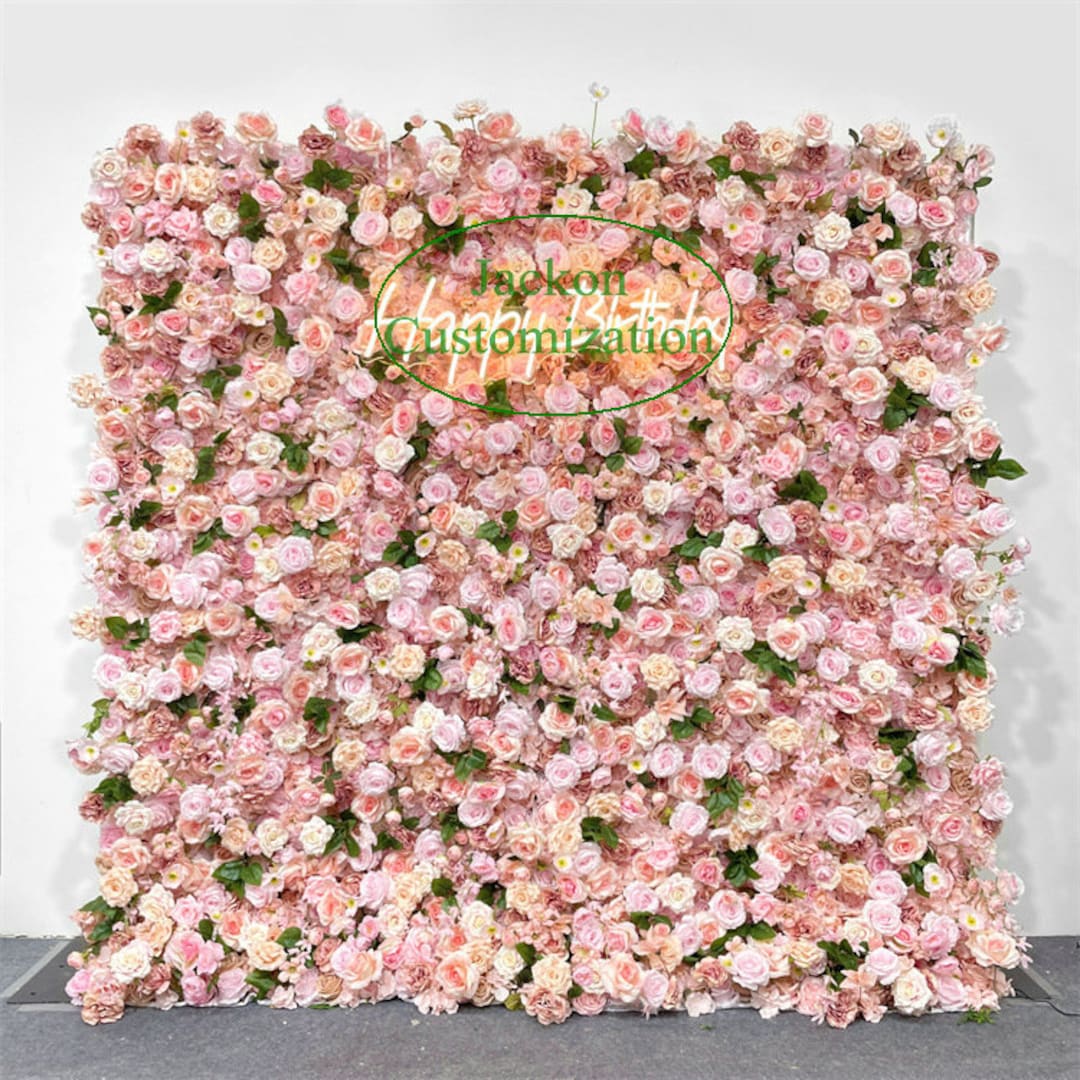 Flower Wall Wedding Backdrop Decor Light Pink Dusty Pink 5D Artificial ...