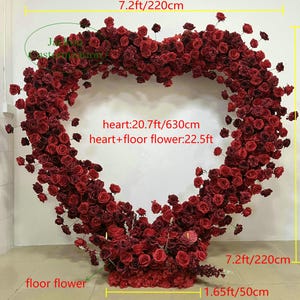 Red Heart-shaped Frame Wedding Backdrop Decor 5D Artificial Archway ...