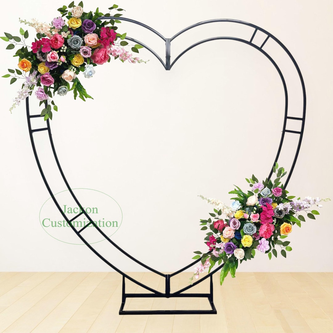 Heart-shaped Flower Arch Stand Handmade Flower Frame Iron Stand Custom ...