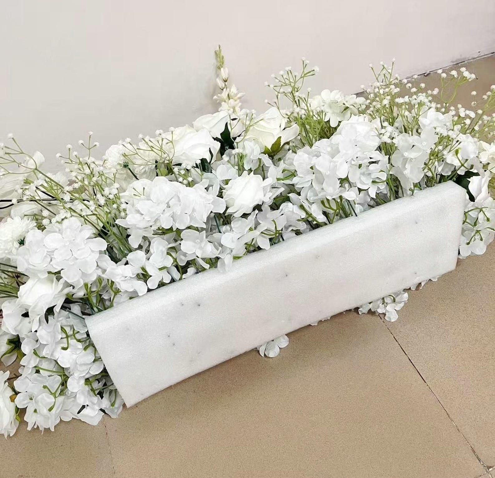 Blue White Hydrangea Table Runner, Artificial Flower Garland for ...