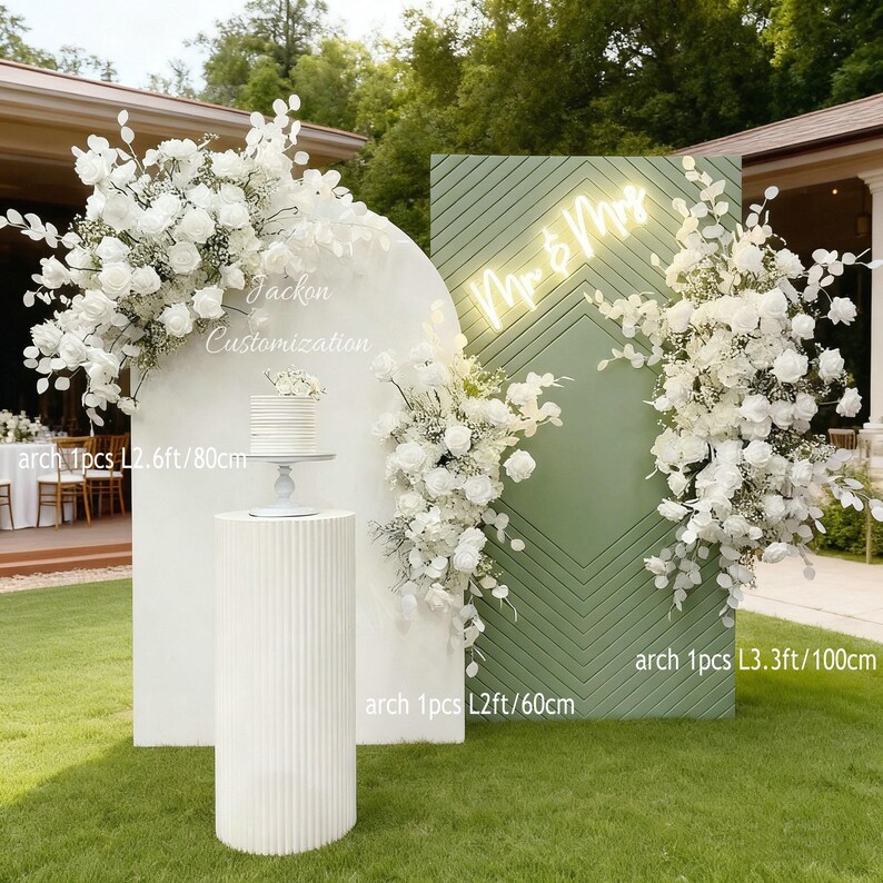 Blush Wedding Arch Floral Arrangement, Modern Ceremony Backdrop - Etsy