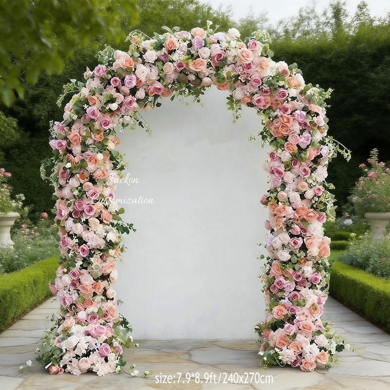 Colorful Flower Arch, Spring Wedding Ceremony Backdrop Decor - Etsy