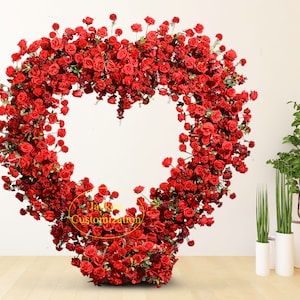 Red Heart-shaped Frame Wedding Backdrop Decor 5D Artificial Archway ...