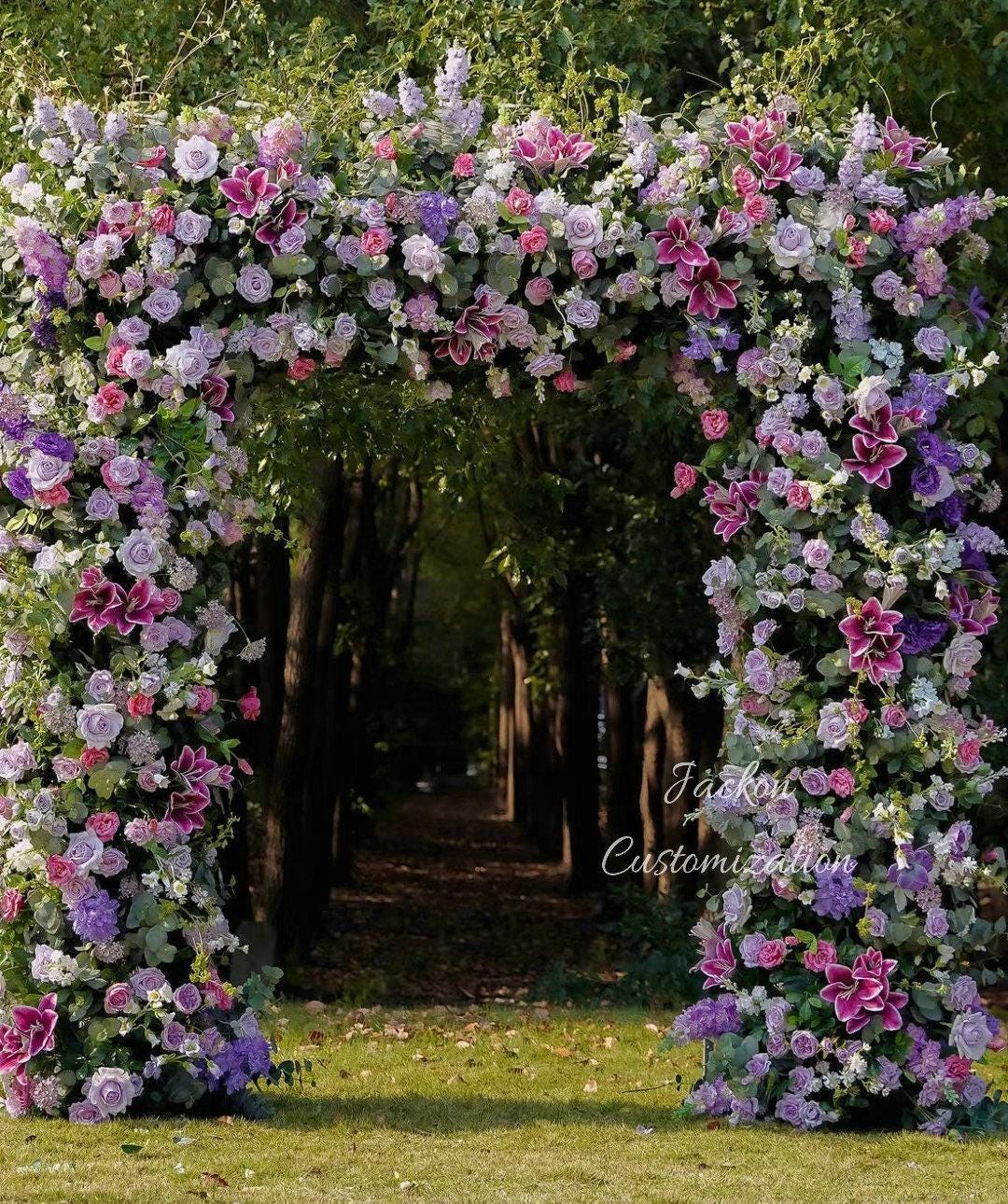 Purple Lavender Rectangular Flower Arch Violet Floral Arch Wedding ...