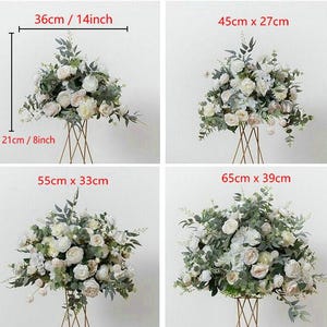 Artificial Beige Roses Table Flower Centerpiece Wedding Backdrop Flower ...