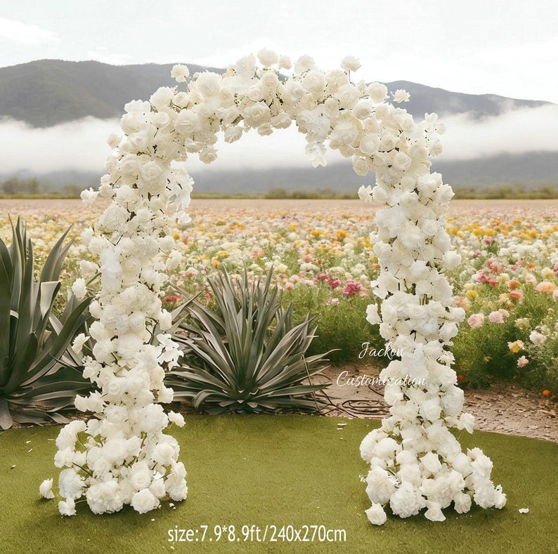 Colorful Flower Arch, Spring Wedding Ceremony Backdrop Decor - Etsy