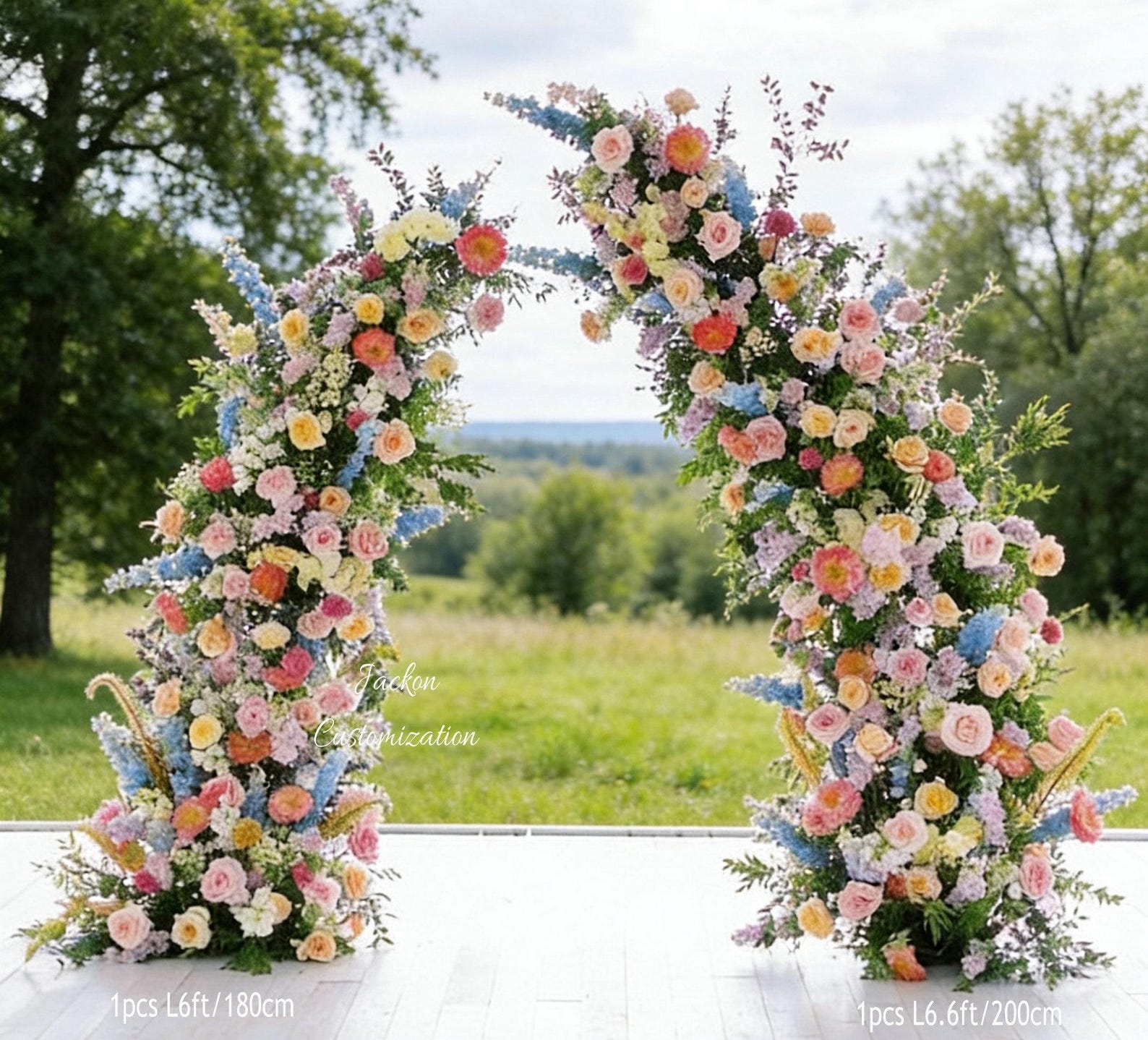 Lush Green & White Flower Arch Column, Minimalist Wedding Decor - Etsy
