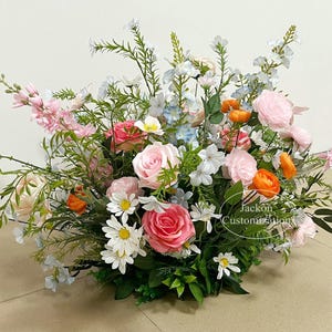 Spring Flower Runner Artificial Wedding Aisle Flower Outdoor Lawn ...