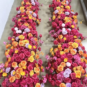 Light Blue Hydrangea Table Flower Row Runner Wedding Flower Arch Aisle ...