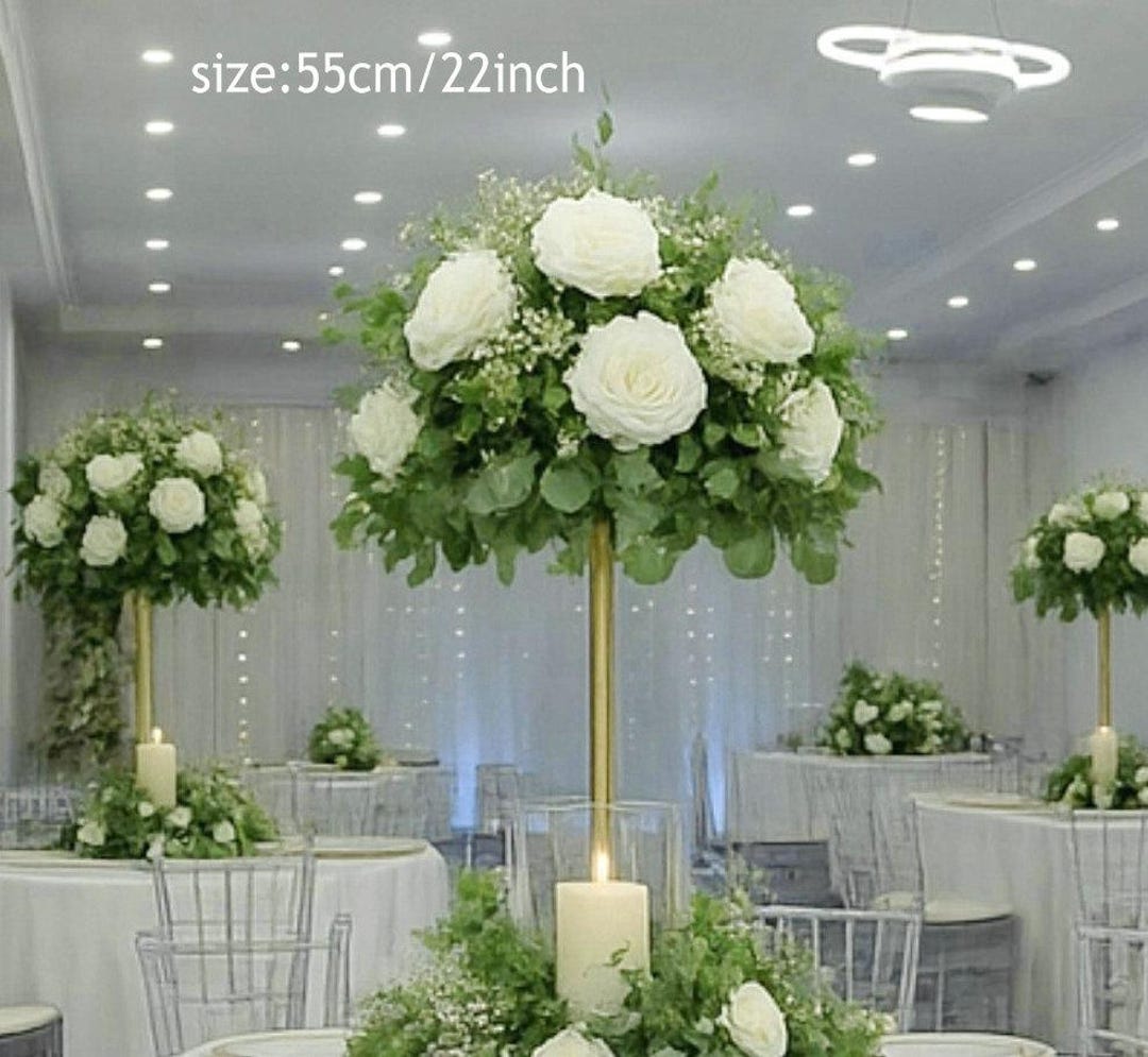White Rose Floral Centerpiece, Wedding Table Decor - Etsy