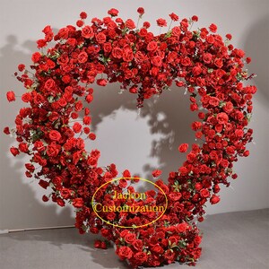 Red Heart-shaped Frame Wedding Backdrop Decor 5D Artificial Archway ...