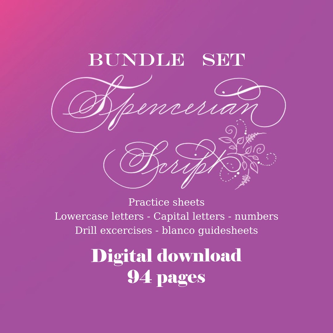 Calligraphy Practice Sheets, Spencerian Script, Lowercase Letters and ...