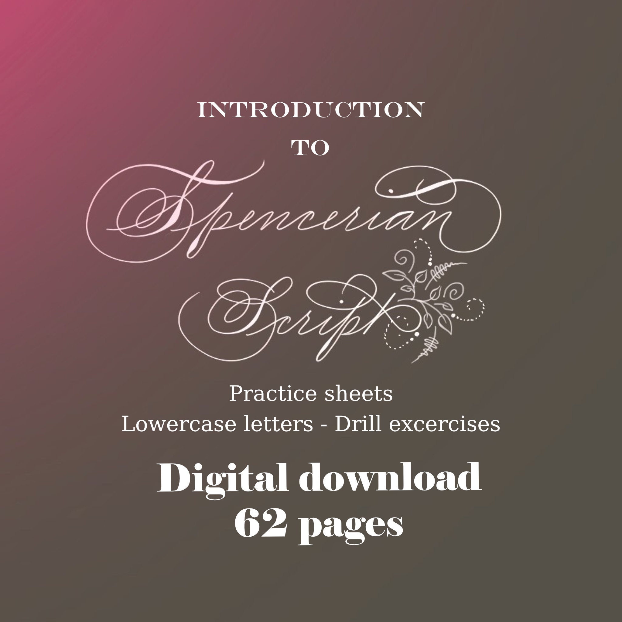 Calligraphy Practice Sheets, Spencerian Script, Lowercase Letters and ...