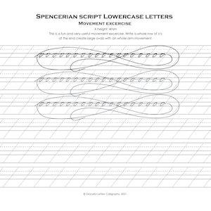 Calligraphy Practice Sheets, Spencerian Script, Lowercase Letters and ...