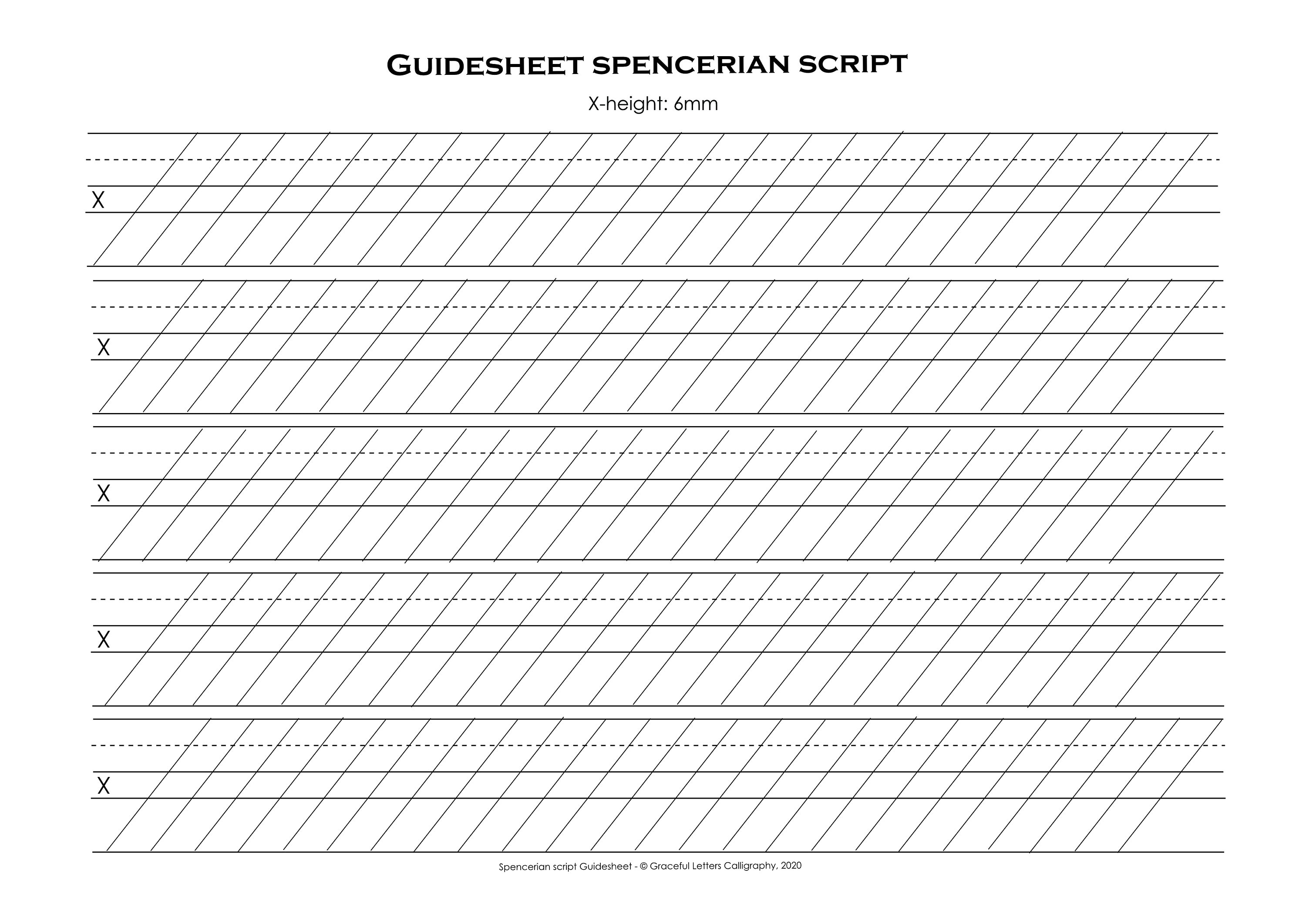 Calligraphy Practice Sheets Spencerian Script Lowercase - Etsy