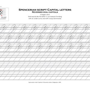 Calligraphy Practice Sheets, Spencerian Script, Lowercase Letters and ...