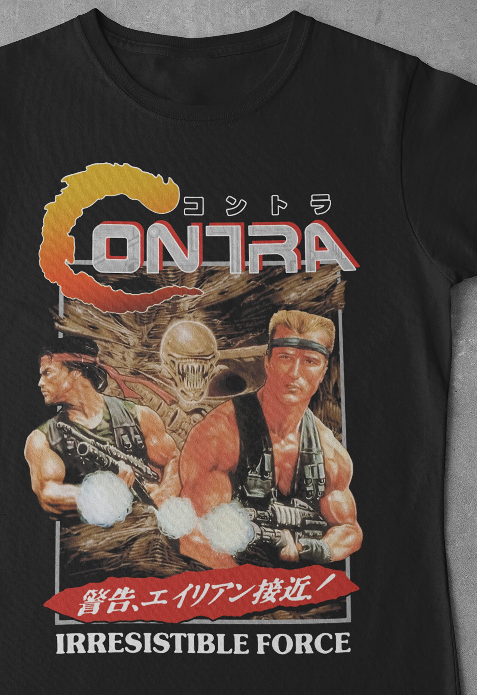 Contra Unisex T-shirt Nintendo Box Art NES Arcade - Etsy