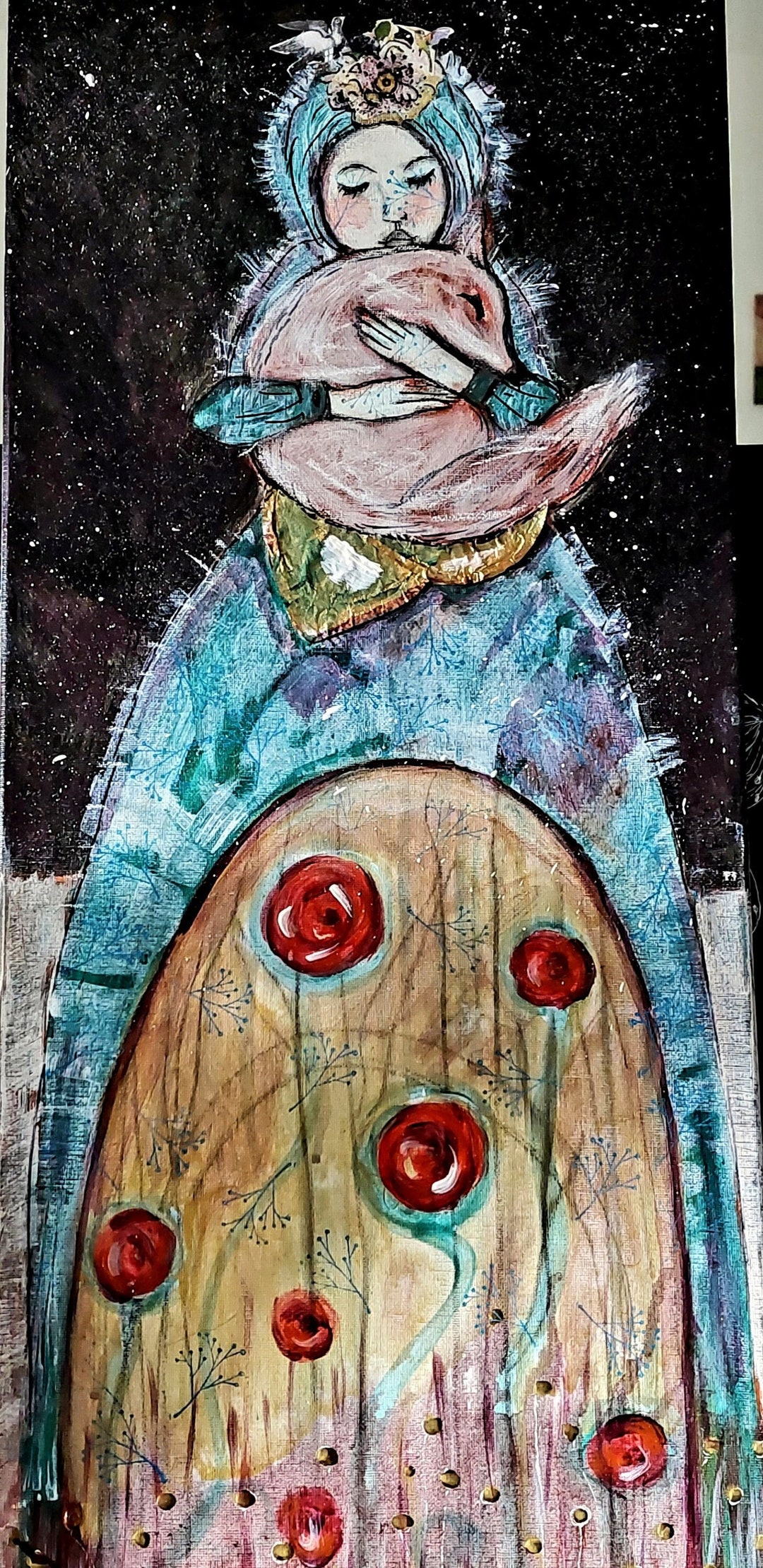 The Girl and the Fox/// Portrait, Original, Unique, Art, One of a Kind ...