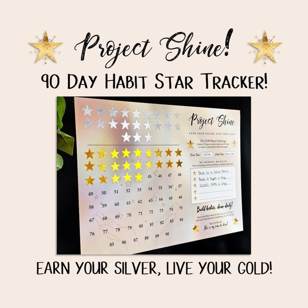 PROJECT SHINE! Habit Tracker Star Chart - Earn Your Silver and Live ...