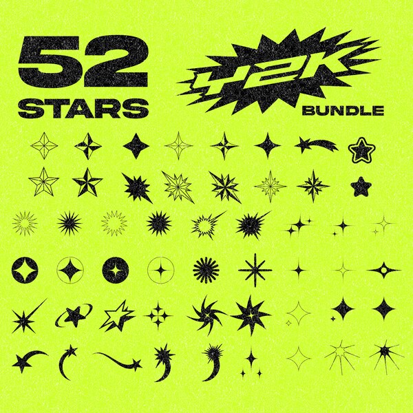 Y2k Stars Svg - Etsy