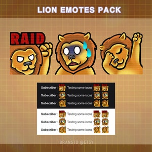 12 X Lion Emotes - Lion Twitch Emotes - Etsy