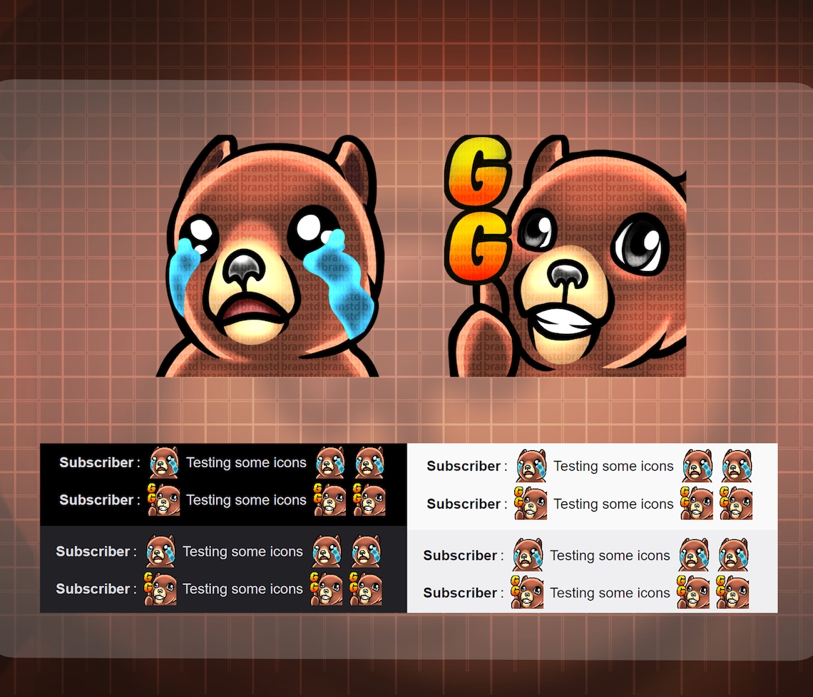 8x Grizzly Bear Emotes Bear Twitch Emotes Twitch Emotes - Etsy