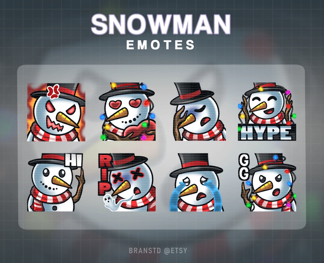 8x Snowman Twitch Emotes - Snowman Twitch Emotes - Etsy
