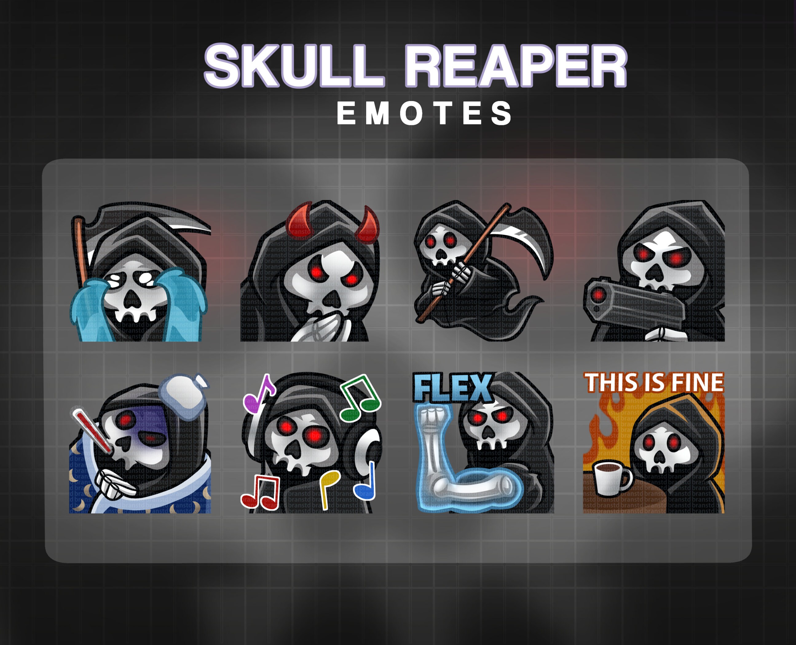 8 X Skull Reaper Twitch Emotes Reaper Twitch Emotes Skull Twitch Emotes ...