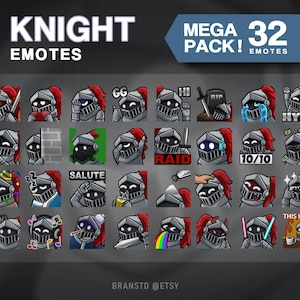 Twitch Emotes Mega Pack - Knight Emotes - Etsy